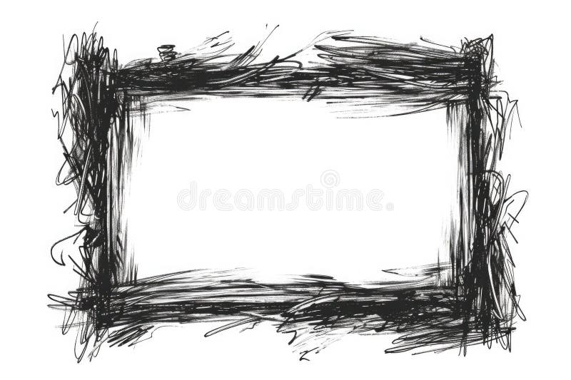 A Simple Black and White Drawing of a Square Frame. Can Be Used for ...