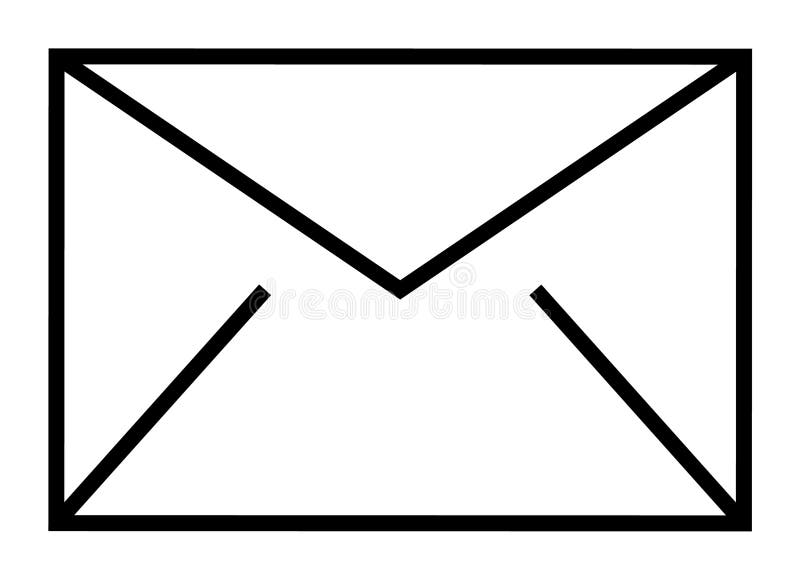 Simple Black and White Envelope Design Stock Vector - Illustration of ...