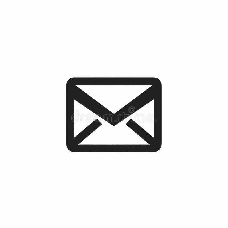 Simple Black and White Envelope Icon for Email and Communication ...