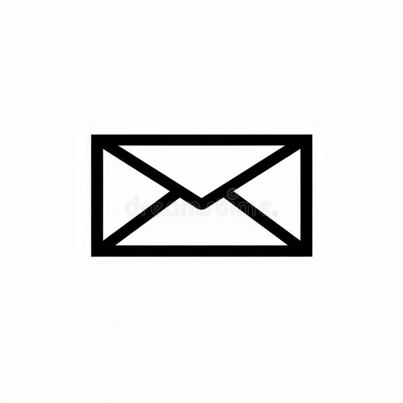 Simple Black and White Envelope Icon for Email and Communication ...