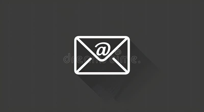 A Simple Icon of a Black and White Envelope Set Against a White ...