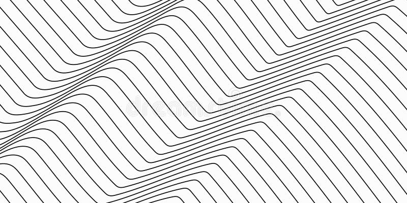 Simple Geometric Line Background. Black and White Motion Line Art ...
