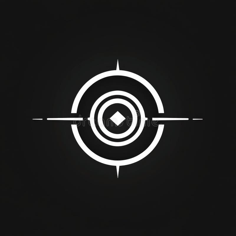 Simple Black and White Geometric Target with Circular Design Stock ...