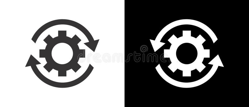 Workflow Process Icon. Gear Icon in a Continuous Loop. Stock Vector ...