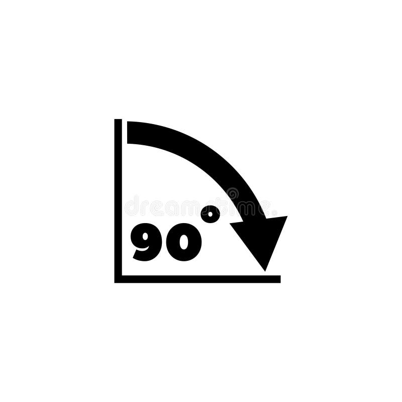 A Simple Black and White Graphic Illustration Depicting a 90 Degree ...