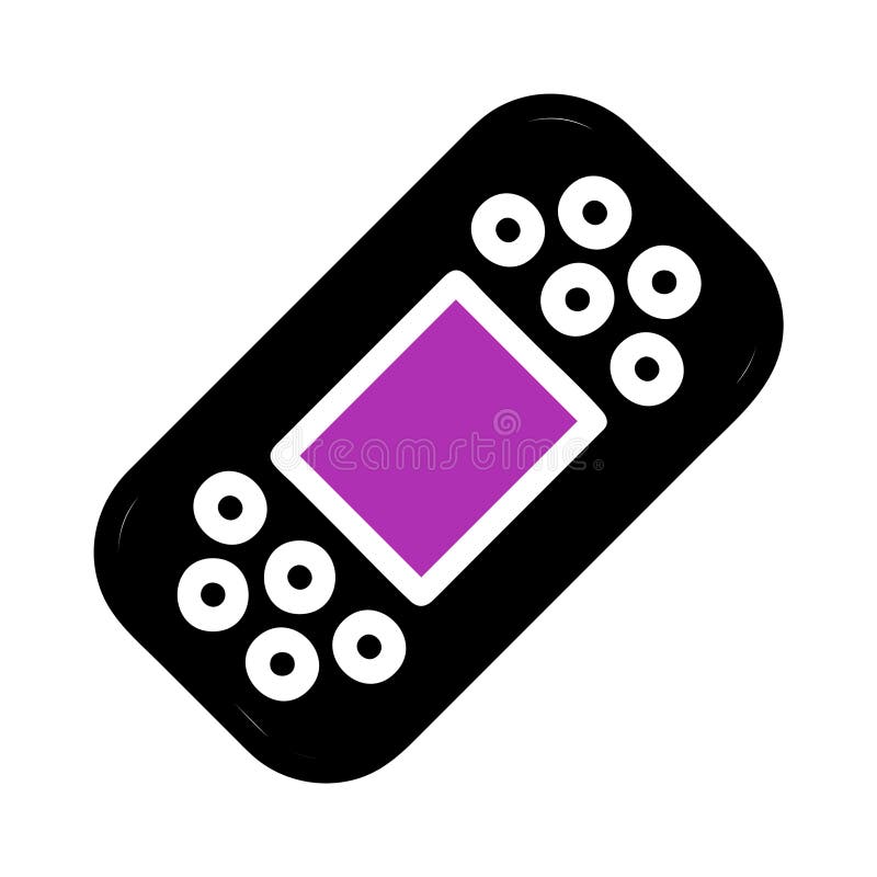 Simple Black and White Handheld Game Console Icon. Concept of Retro ...