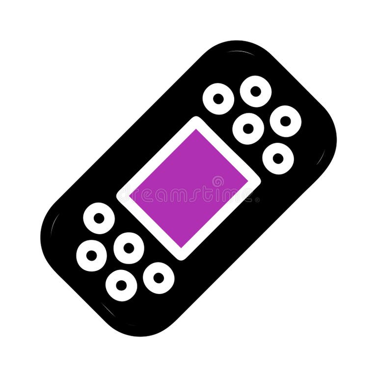 Simple Black and White Handheld Game Console Icon. Concept of Retro ...