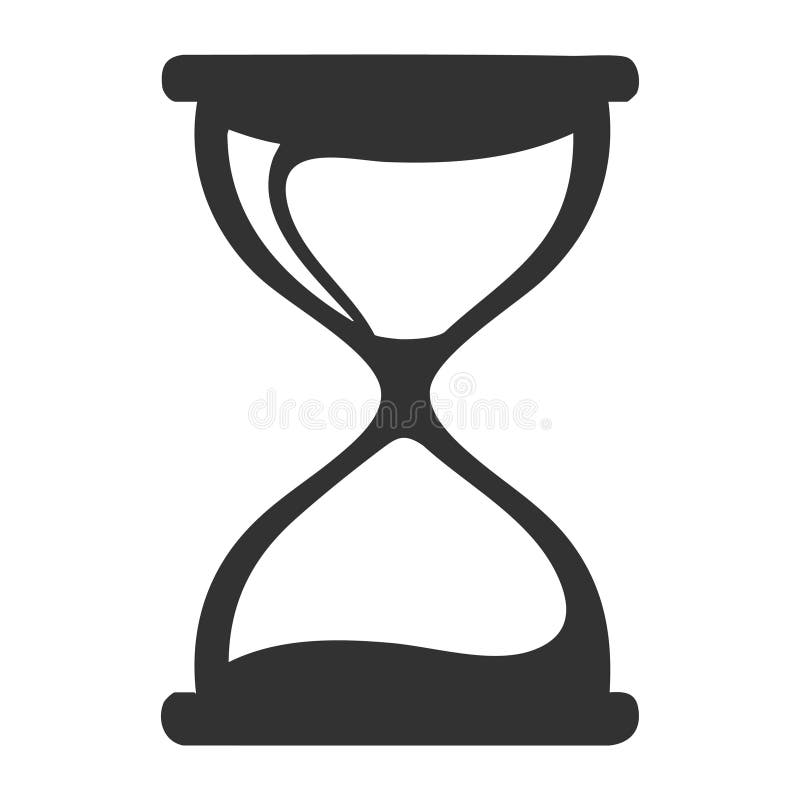 Simple Black and White Hourglass Icon Representing Time and Countdown ...