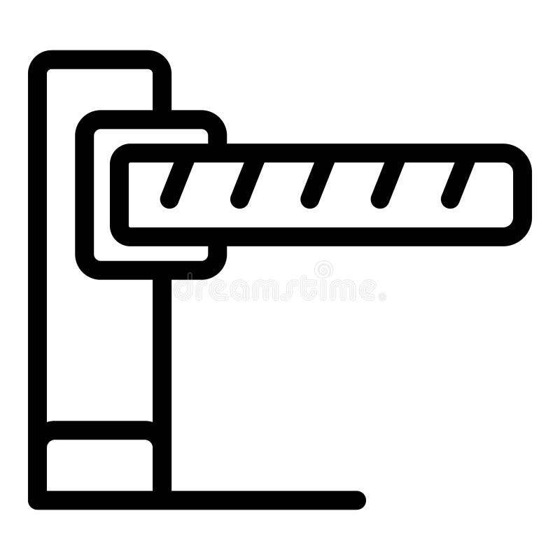 Simple Black and White Icon of a Barrier Gate Closing Down Stock Vector - Illustration of design ...