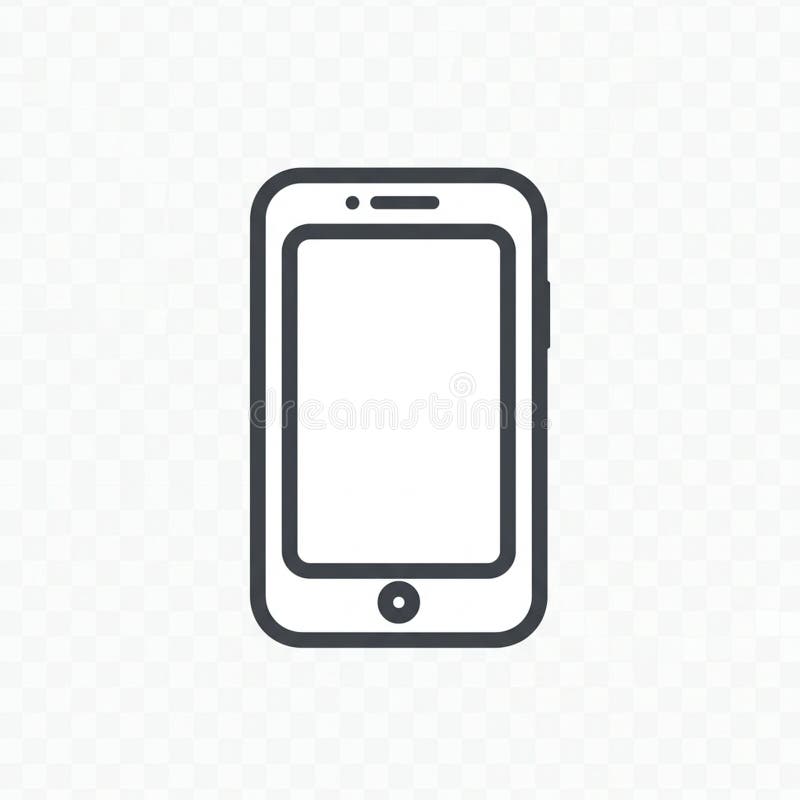 Simple Black and White Icon of a Smartphone with a Rectangular Screen ...