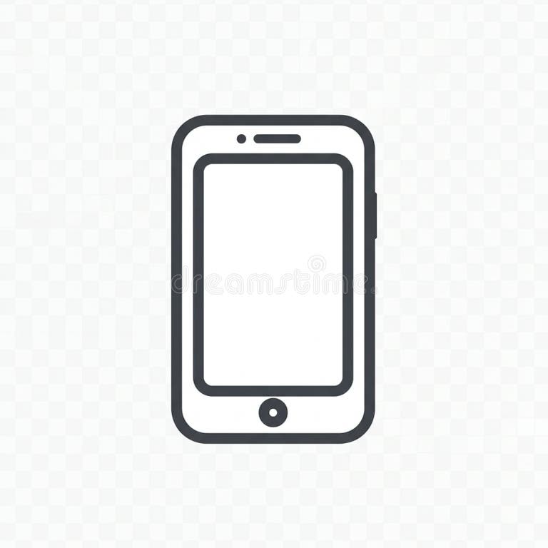 Simple Black and White Icon of a Smartphone with a Rectangular Screen ...