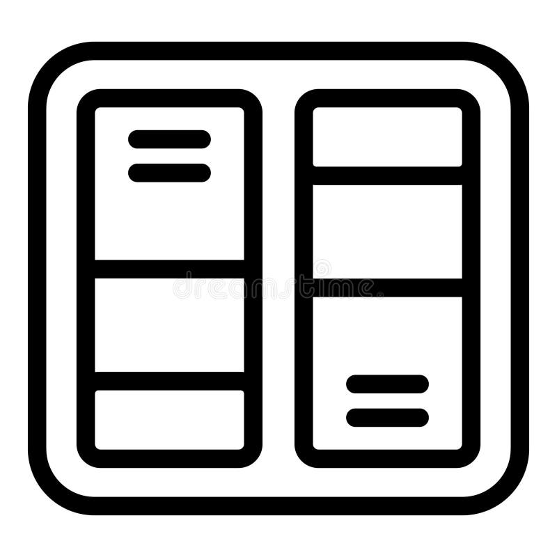 Website Layout Showing Content Blocks with Text Lines Icon Stock Vector ...