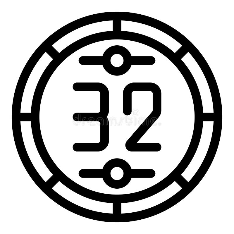 Number 32 in Circular Badge Design Stock Vector - Illustration of ...