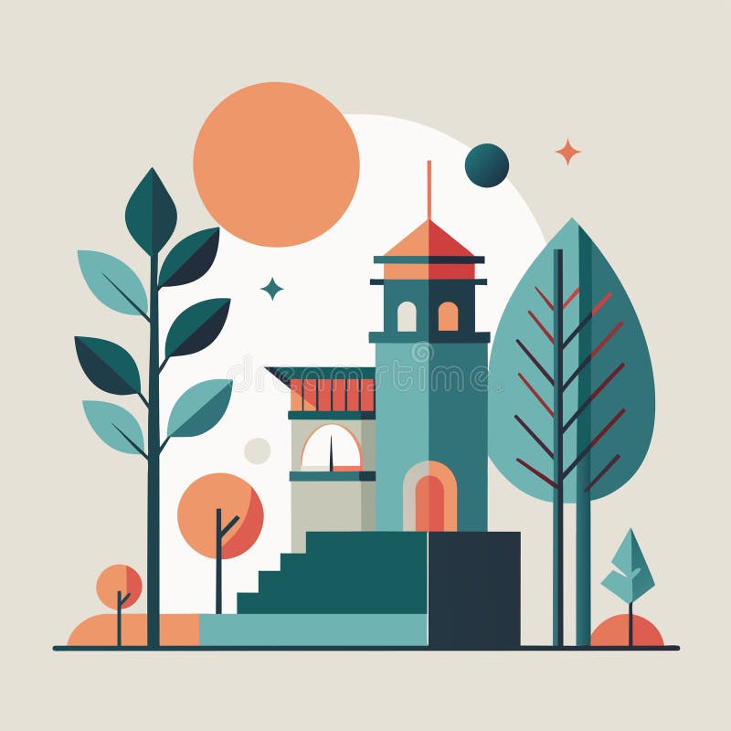 Simple Black and White Illustration of a Compass with Four Points and a ...