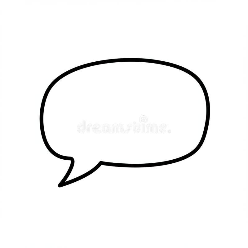 Simple Black and White Illustration of a Speech Bubble. the Bubble Has ...