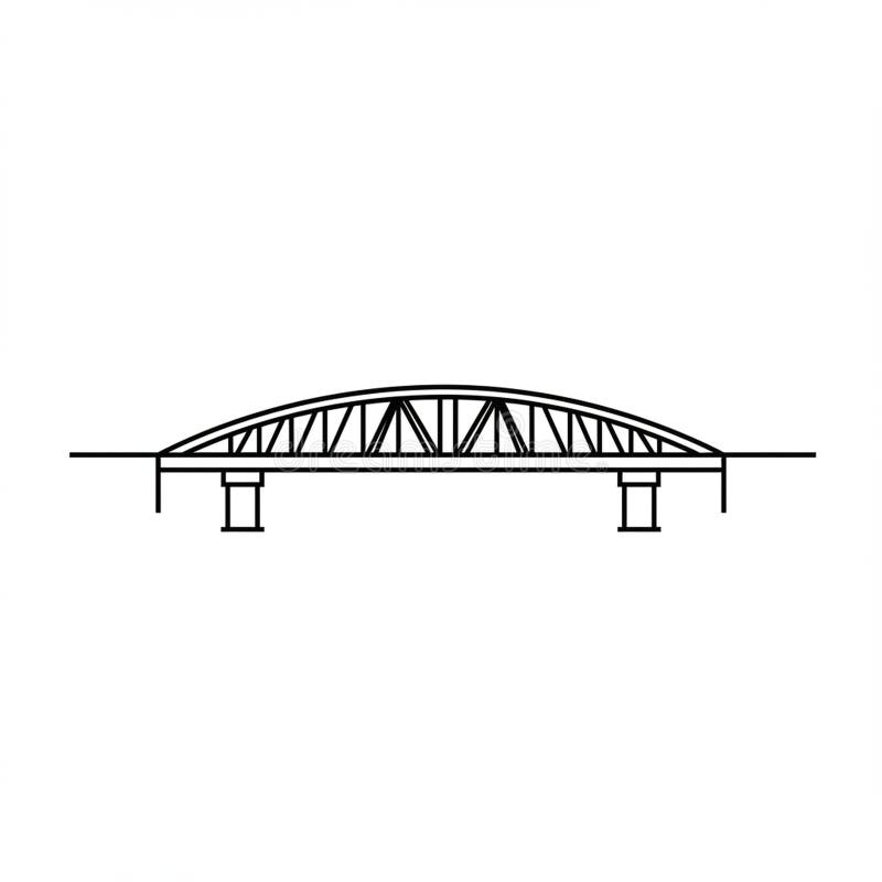 A Simple Black and White Illustration of a Truss Bridge. the Bridge ...