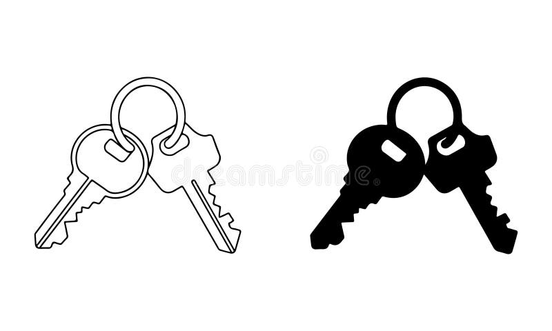 Door Keys Outline Black White Stock Illustrations – 813 Door Keys ...