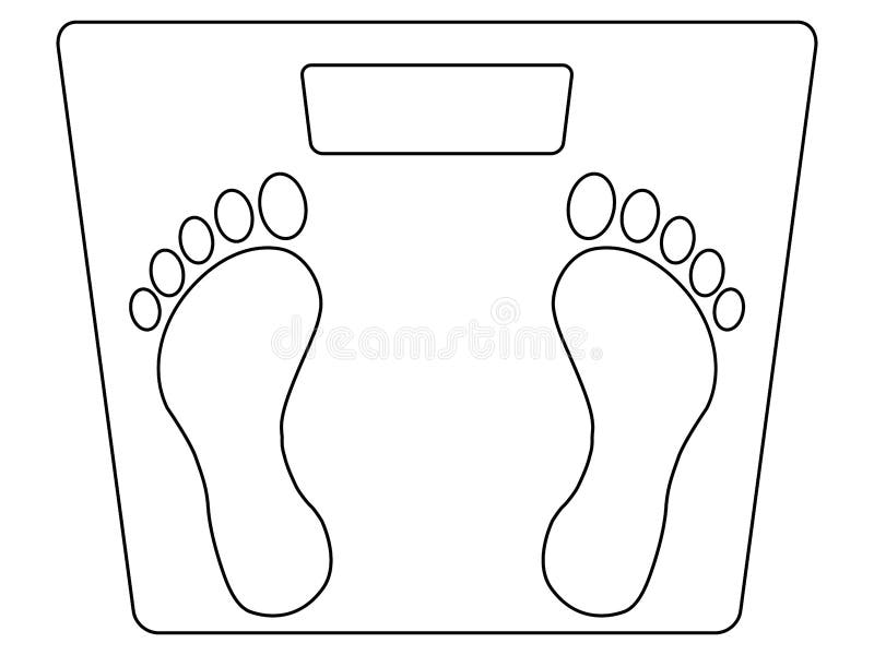 Simple Black and White Illustration of a Weight Scale, Stock Vector ...