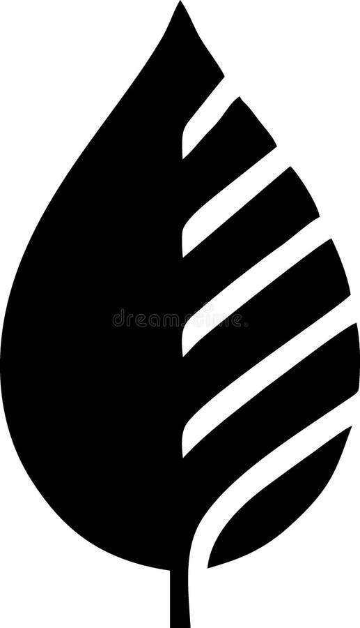 Simple Black and White Leaf Graphic Stock Vector - Illustration of leaf ...