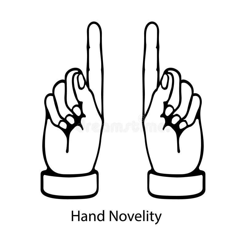 Two Cartoon Hands Pointing Upwards with Index Fingers Extended in a ...