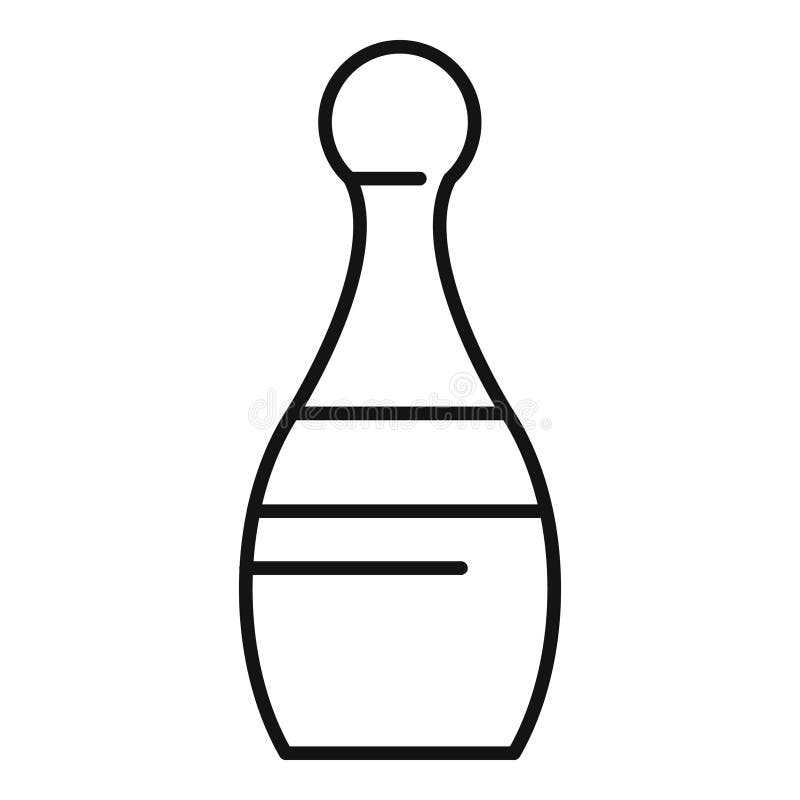 Line Icon Style Simple Bowling Pin Standing Up Stock Illustration ...