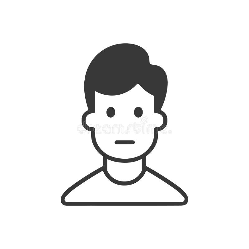 Simple Black and White Cartoon Illustration of a Boy Stock Vector ...