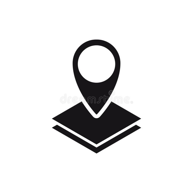 Simple Black and White Map Location Pin Icon for Navigation and Gps ...