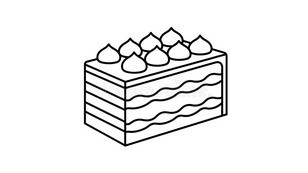 Black White Cake Outline Stock Illustrations – 19,610 Black White Cake ...