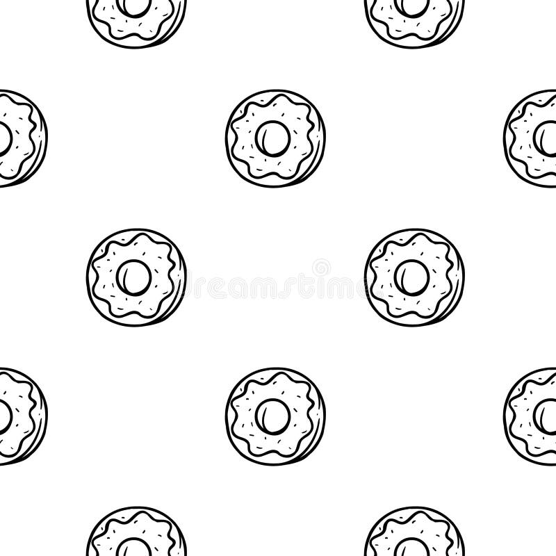 Doughnut Pattern Black White Stock Illustrations – 573 Doughnut Pattern ...
