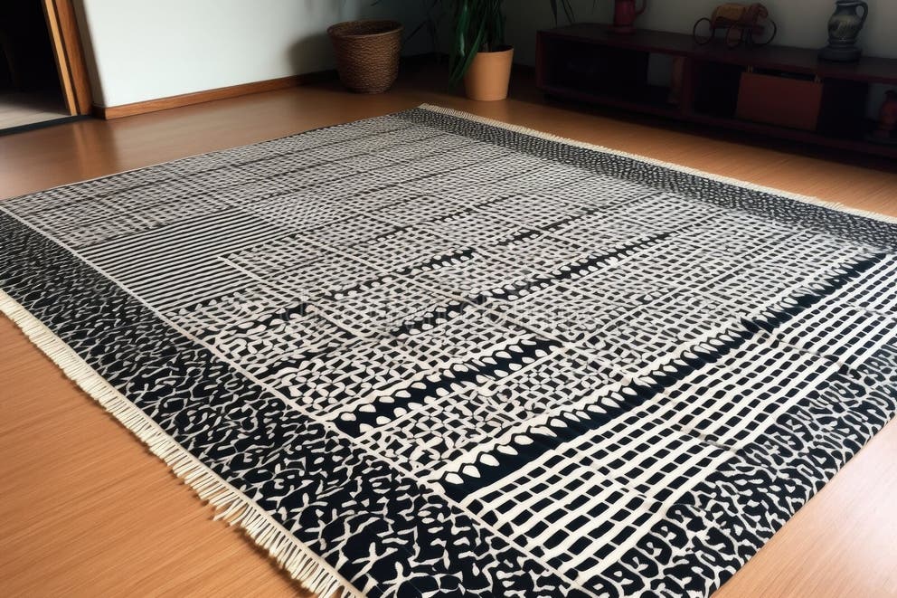 A Simple Black and White Pattern on the Mat Stock Illustration ...