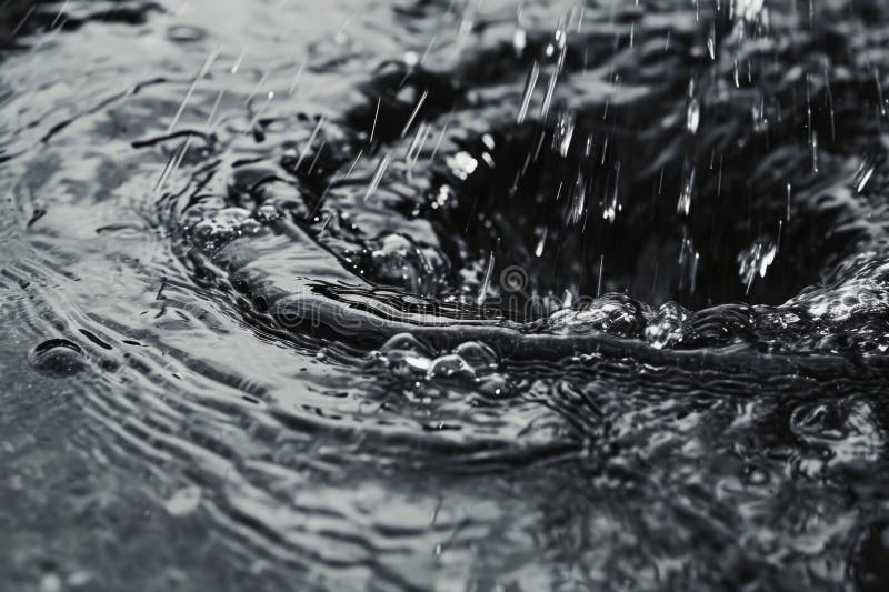 A Simple Black and White Photo Capturing the Reflection in a Puddle of ...