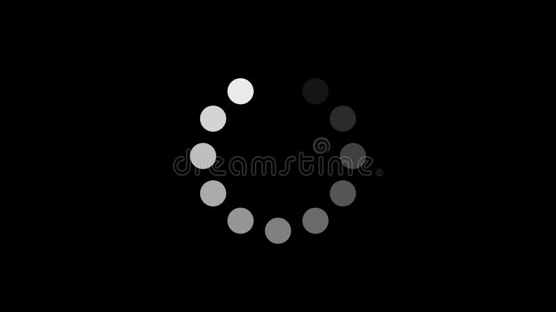 Simple Black and White Preloader with Dots Circle. Animation of a ...