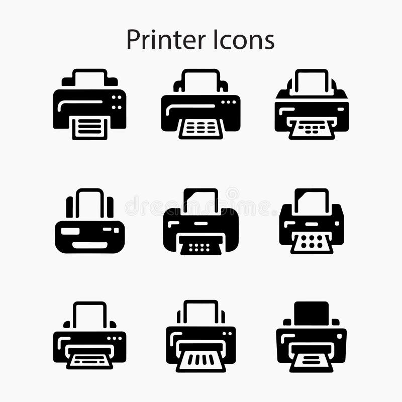 100 Printer Icons Hexagon Green Stock Vector - Illustration of glasses ...