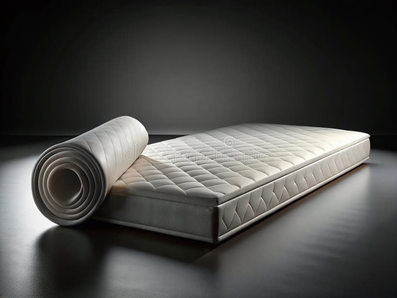 Simple Black and White Rolled Mattress Cliparts for Design Projects ...