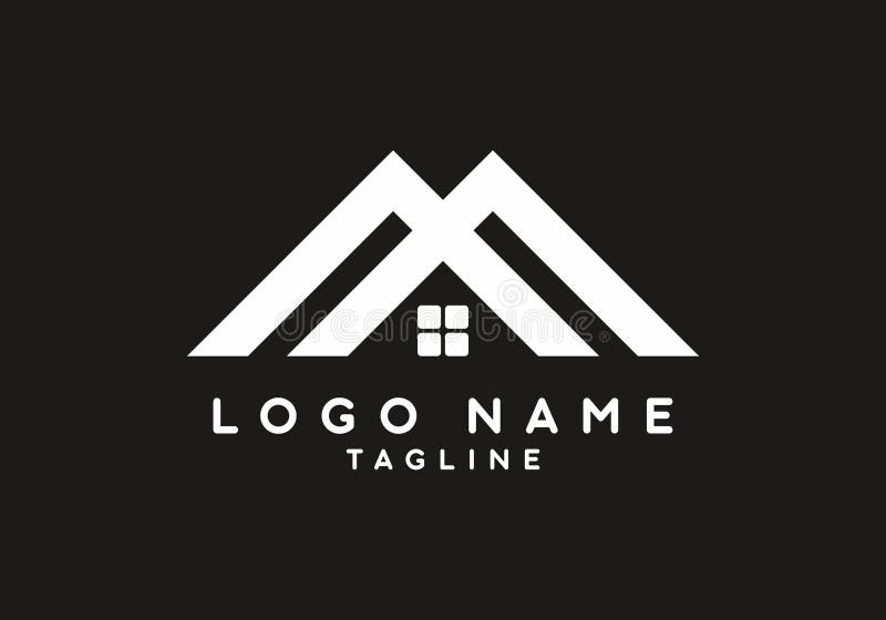 Simple Black and White Roof House Logo Stock Vector - Illustration of ...