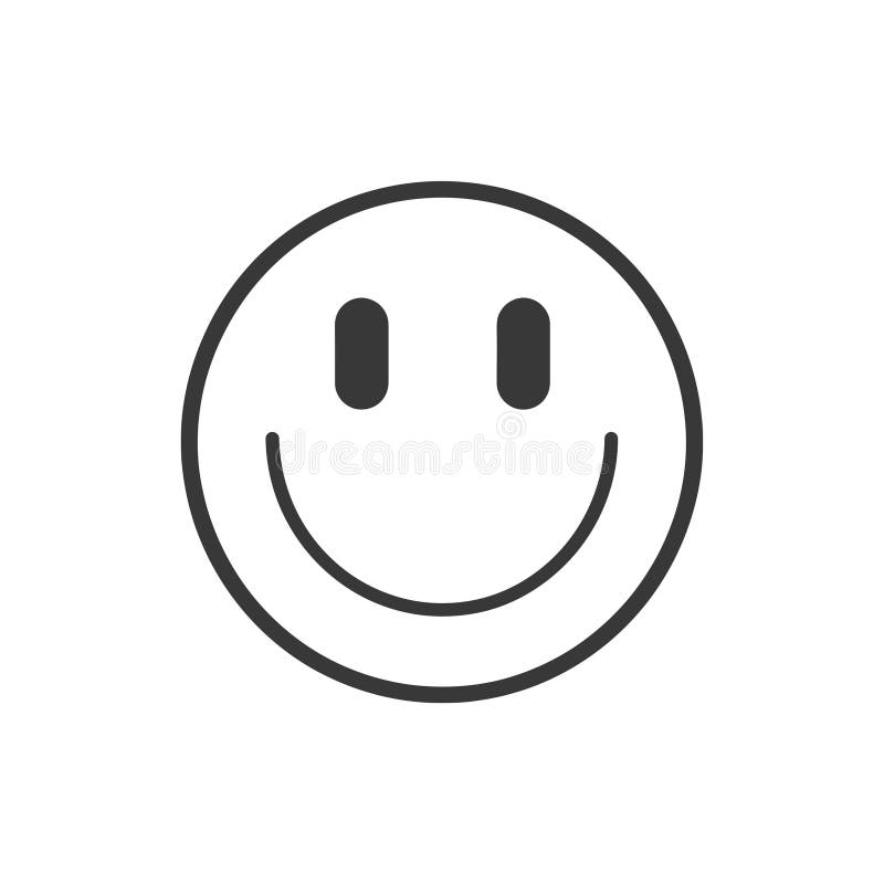 Simple Black and White Smiley Face Icon Stock Vector - Illustration of ...