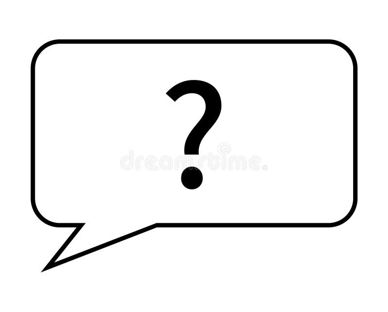 Simple Black and White Speech Bubble with Question Mark Stock ...