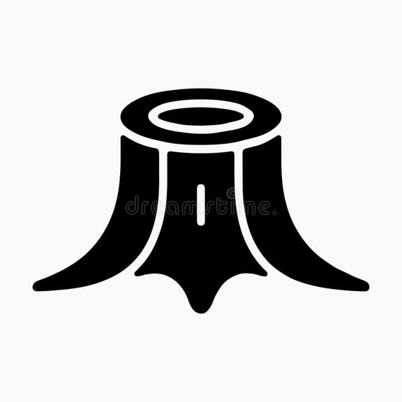 Simple Black and White Tree Stump Graphic Stock Vector - Illustration ...