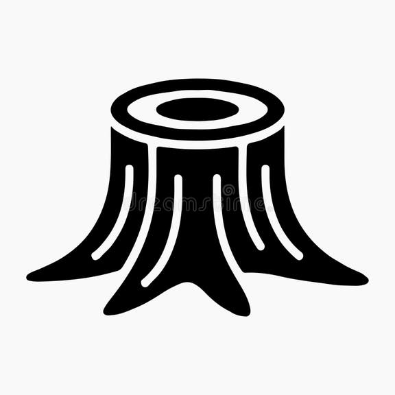 Simple Black and White Tree Stump Graphic Stock Vector - Illustration ...