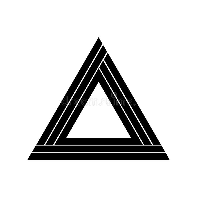 Simple Black White Triangle Icon Geometrical Logo Design Stock Vector ...
