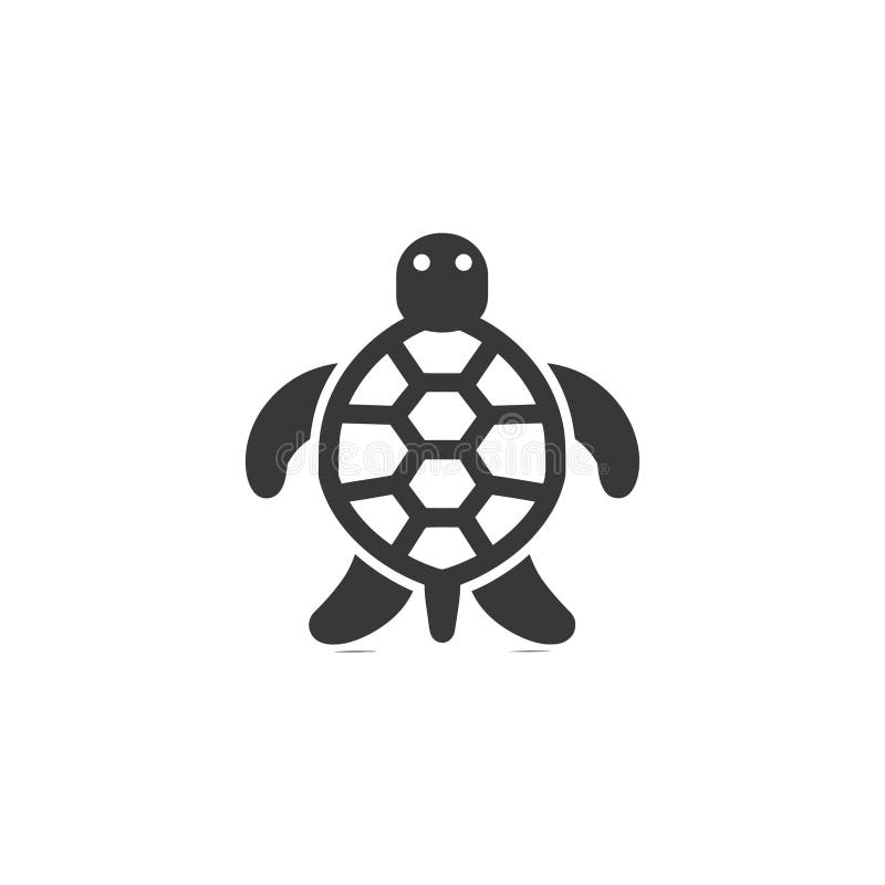 Simple Black and White Turtle Icon Stock Vector - Illustration of ...