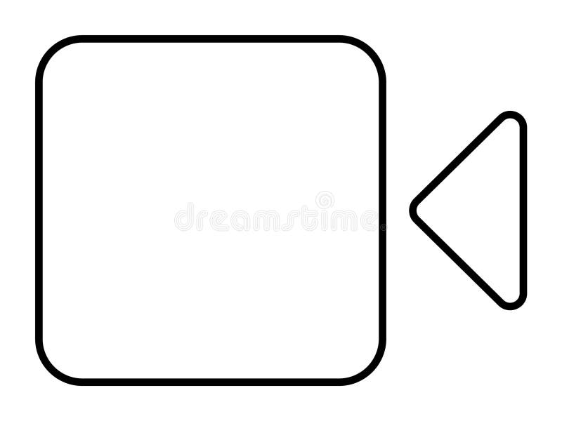 Simple Black and White Vector Camera Icon with Rounded Rectangular Body ...