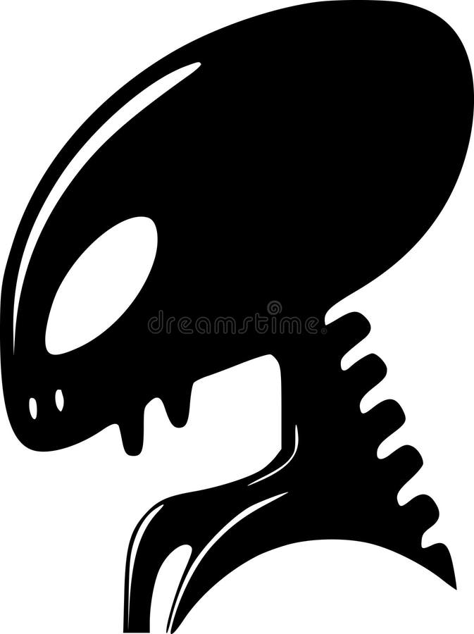 Alien - Black and White Isolated Icon - Vector Illustration Stock ...