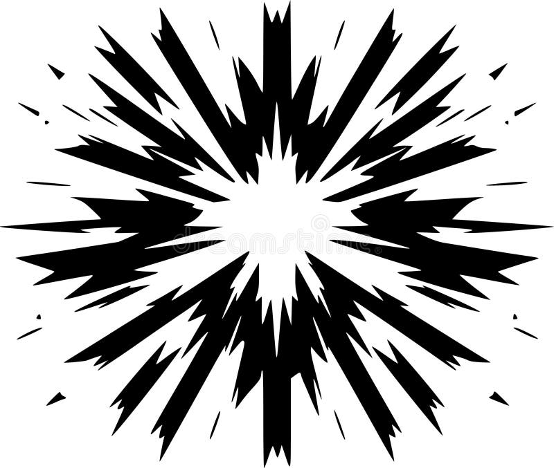 Explosion - Black and White Vector Illustration Stock Vector ...