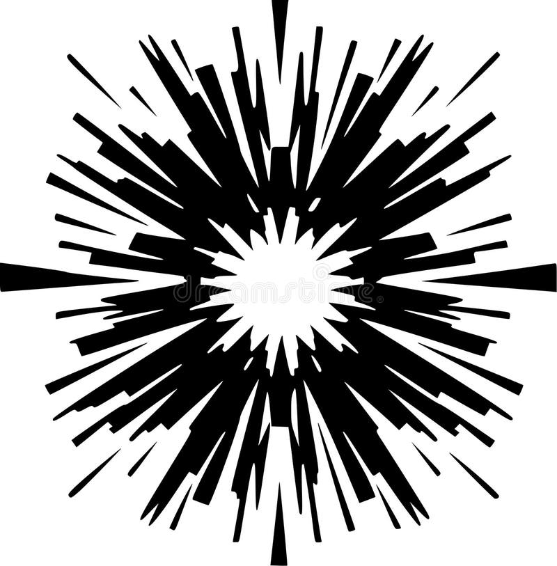 Explosion - Black and White Vector Illustration Stock Illustration ...