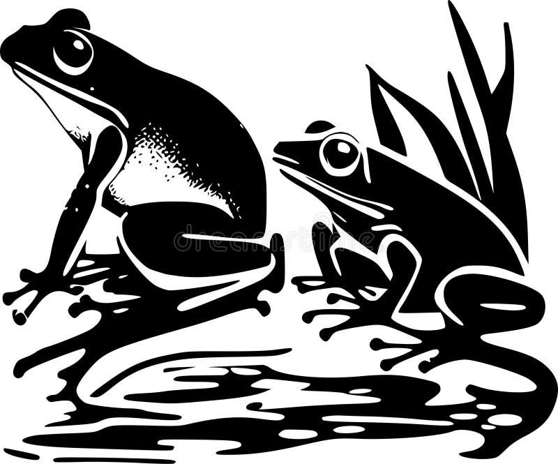 Frogs - Minimalist and Simple Silhouette - Vector Illustration Stock ...