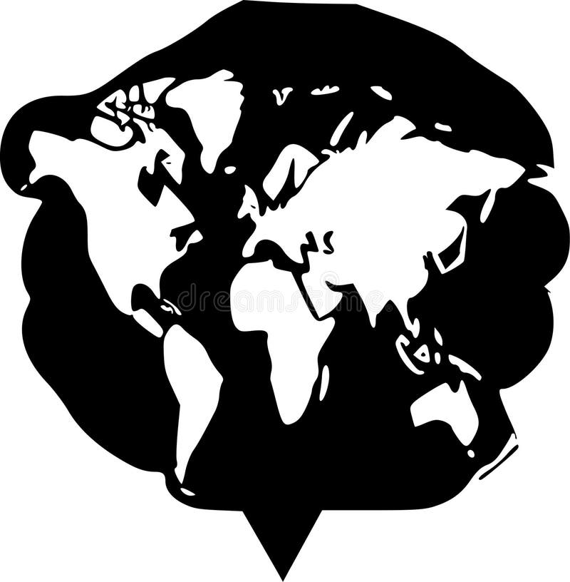 Map - Black and White Isolated Icon - Vector Illustration Stock Vector ...