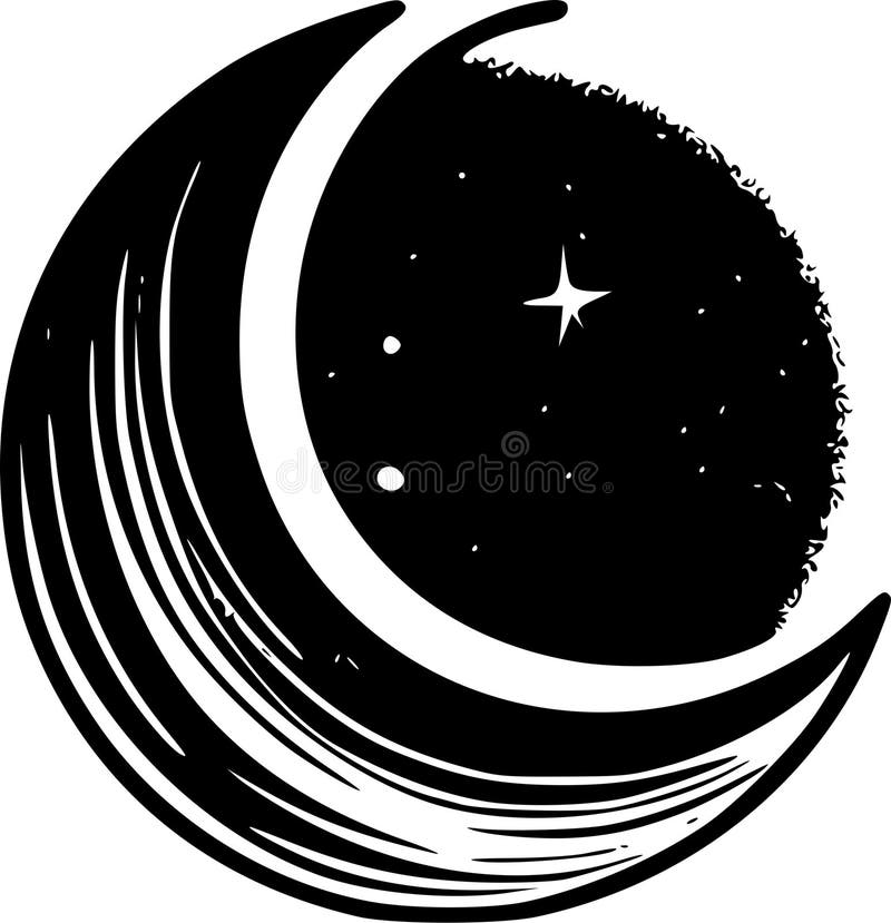 Moon - Minimalist and Flat Logo - Vector Illustration Stock Vector ...