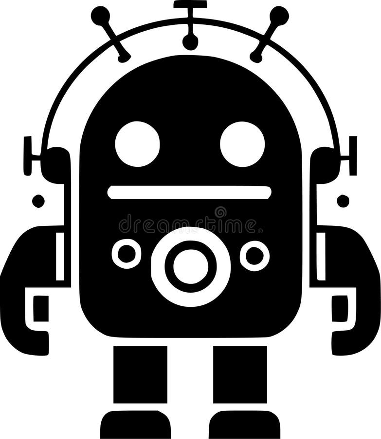 Robot - Minimalist and Simple Silhouette - Vector Illustration Stock ...