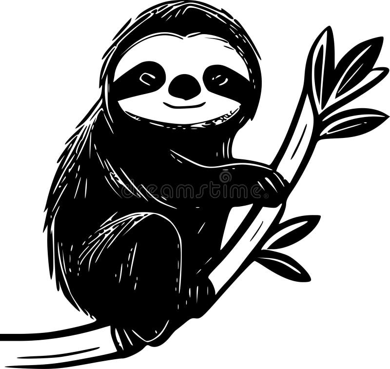 Sloth - Minimalist and Simple Silhouette - Vector Illustration Stock ...
